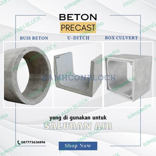Jual u-ditch beton / tutup cover uditch / box culvert berkualitas k-350 ...