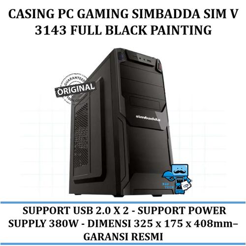 Jual Casing Pc Gaming Simbadda Sim V 3143 Full Black Painting - Original - Jakarta Pusat - Das ...