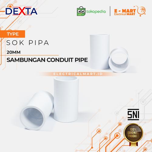 Jual Sok Pipa 20mm / Sambungan Conduit Pipe 20mm Polos DEXTA - Kota ...