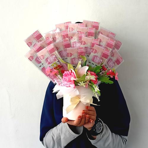 Jual bloom box uang buket uang kosongan karangan bunga - 15 lembar ...