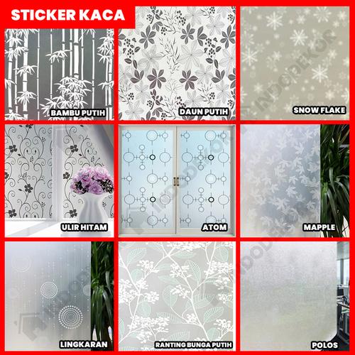 Jual STICKER KACA / STIKER KACA SANDBLAST ES MOTIF LEBAR 90 CM - Daun ...