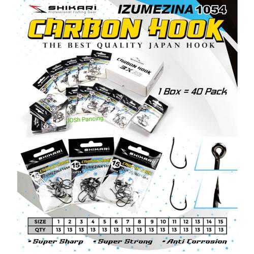 Jual kail pancing shikari carbon hook type kecil 1054 Izumezina 3x ...