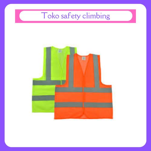 Jual rompi polyester safety dengan reflektif warna orange dan hijau ...