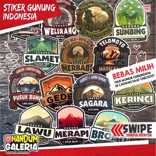 Jual STICKER GUNUNG INDONESIA VINYL+LAMINASI OUTDOOR ADVENTURE GEAR ...
