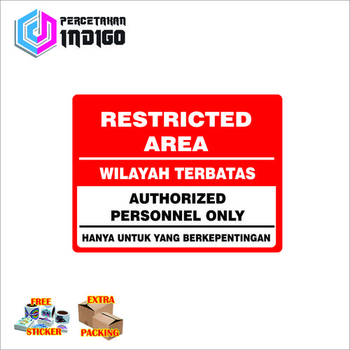 Jual plat alumunium rambu rambu authorized personnel only Type 1 - Kab ...