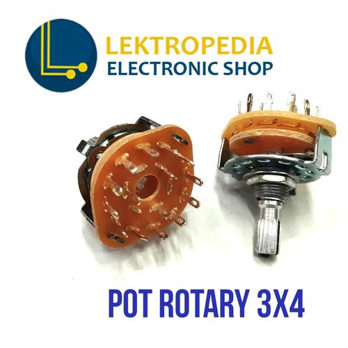 Jual Potensio Rotary 3x4 15 kaki Drat Saklar rotari klik switch putar ...