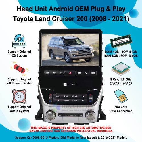 Jual Head Unit Android OEM Toyota Land Cruiser LC200 2008-2021 - LC200 ...