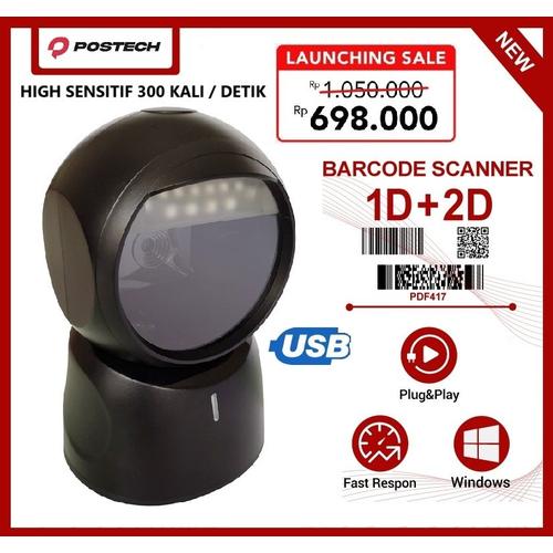 Jual Barcode Scanner 1D+2D OMNI CMOS Garis & QRCode Resi QRIS - USB ...
