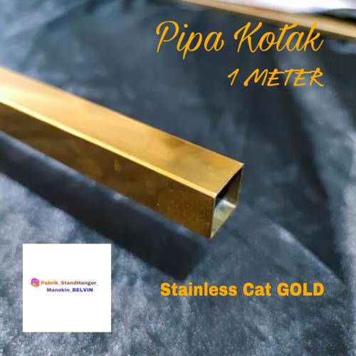 Jual Pipa Kotak Stainless Cat GOLD 100 cm - Pipa Kotak 1 Meter - Besi ...