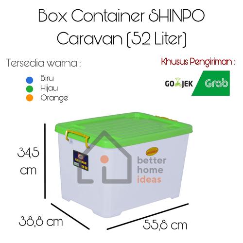 Jual Box Container SHINPO Caravan (52 Liter) - Hijau - Jakarta Barat ...