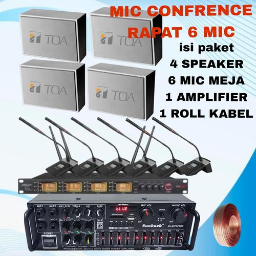 Jual paket mic conference ruang rapat 6 mic meja wireless original ...