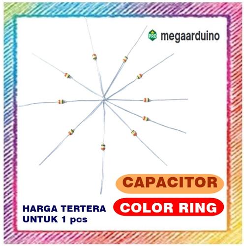Jual 100nF 100 nF 50v 50 volt Capacitor Kapasitor color ring axial line ...