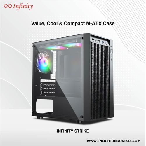 Jual CASING INFINITY STRIKE BLACK + 3 FAN RGB mATX - Kota Banjarmasin - Mega Surya Computer_NEW ...