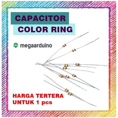 Jual 470nF 470 nF 50v 50 volt Capacitor Kapasitor color ring axial line ...