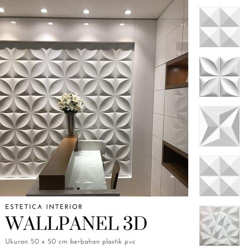 Jual Wallpanel 3D PVC Putih Beragam Motif Ukuran 50x50 cm Harga Per Pcs ...