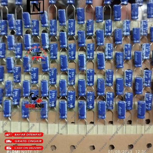 Jual Capacitor elco 1uf 50v roll kapasitor elko 1 uf 50 volt renceng ...