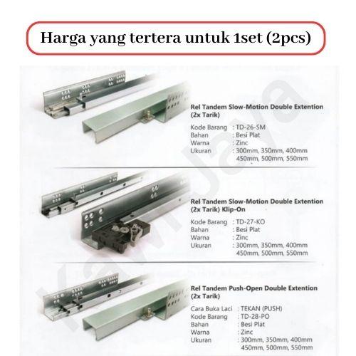 Jual Rel Laci Tandem Hidrolis Huben Elco Full Extension BUKAN Blum ...