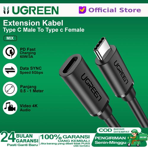 Promo UGREEN Kabel Extension Type C Male To Type C Female Speed Up To ...