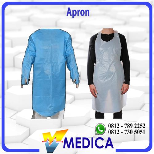 Jual Apron Medis Celemek Plastik PE APD Disposable - TANGAN PENDEK ...