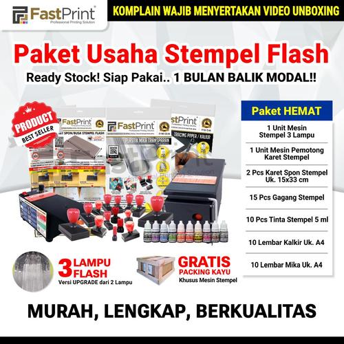 Jual Paket Usaha Mesin Stempel Flash Premium 3 Lampu Plat Besi Paket Hemat - Kota Bekasi - Fast ...
