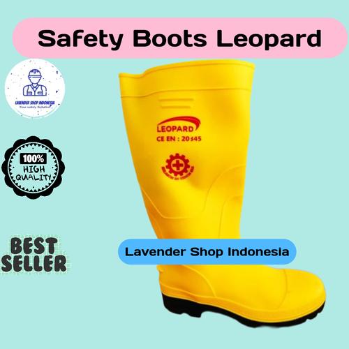 Jual Sepatu Boot Safety Karet Leopard Boots Ujung Besi Steel Toe Proyek ...