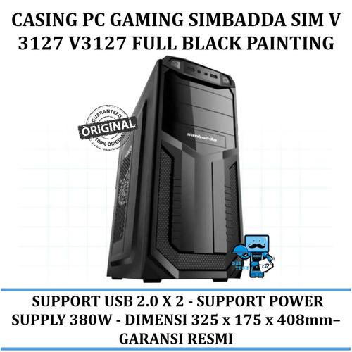 Jual Casing Pc Gaming Simbadda Sim V 3127 V3127 Full Black Painting ...