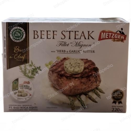 Jual Metzger Beef Steak Fillet Mignon with Herb & Garlic Butter 220g ...