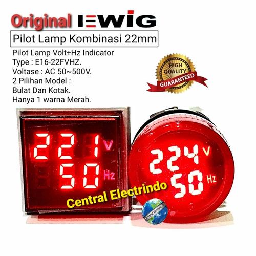 Jual EWIG Pilot Lamp LED VOLT+HZ Indikator 22mm - KOTAK - Jakarta Barat ...