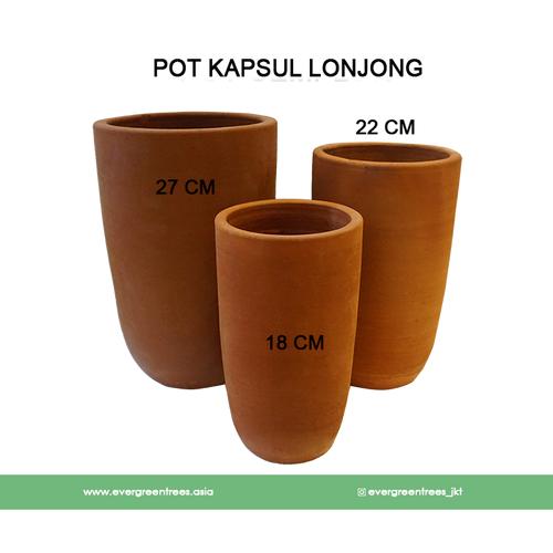 Promo POT TANAMAN/ POT TERAKOTA/ POT DEKORASI/ POT KAPSUL PANJANG/ POT ...
