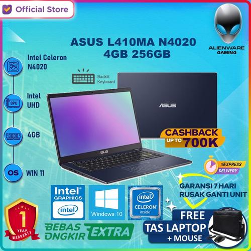 Promo Asus Vivobook 14 l410ma Celeron N4020 4GB 320gb w10 14 fhd ...
