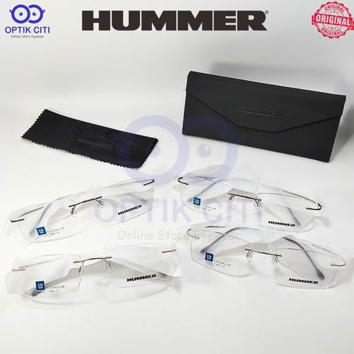 Jual Frame Kacamata Pria Kotak Rimless Bor Hummer Titanium H 001 ...