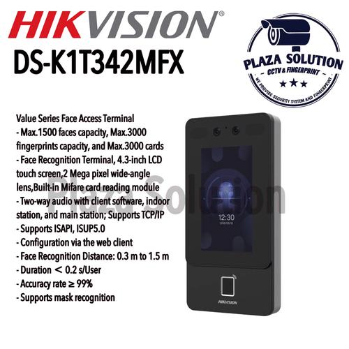 Jual Hikvision DS-K1T342MFX Face Recognition Terminal Access Control ...