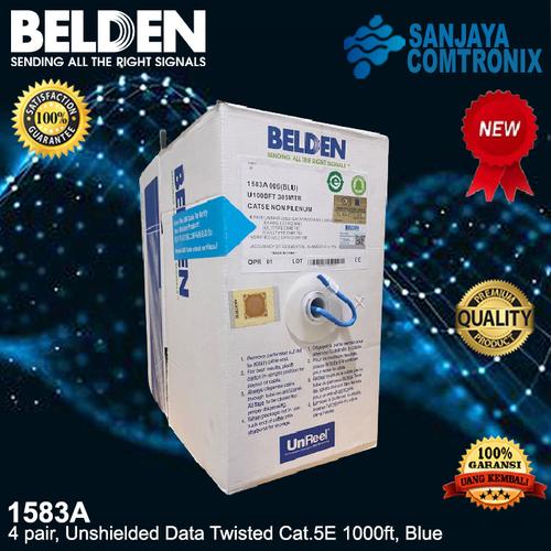 Jual BELDEN 1583A Kabel LAN UTP Cat. 5E Roll/Box/305M - Abu-abu ...
