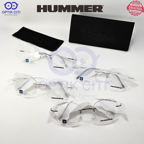 Jual Frame Kacamata Pria Bulat Rimless Bor Hummer Titanium H 002 ...