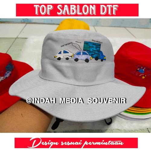 Jual TOPI RIMBA PROMOSI/TOPI RIMBA CUSTOM DTF/TOPI RIMBA SABLON - hijau ...