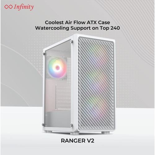 Jual CASING INFINITY RANGER V2 WHITE ATX Temper Glass Mid Tower Gaming ...