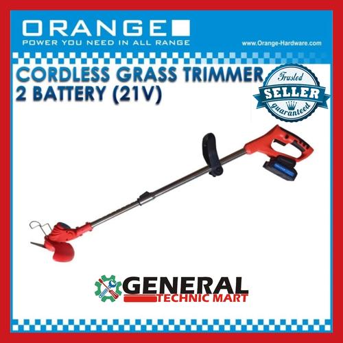 Jual ORANGE CORDLESS GRASS TRIMMER 21V mesin potong rumput baterai ...