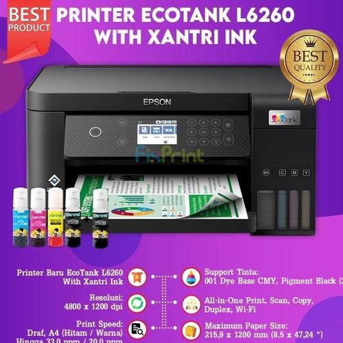 Jual PRINTER EPSON ECOTANK L6260 A4 WIFI DUPLEX PRINT SCAN COPY INK 001 ...