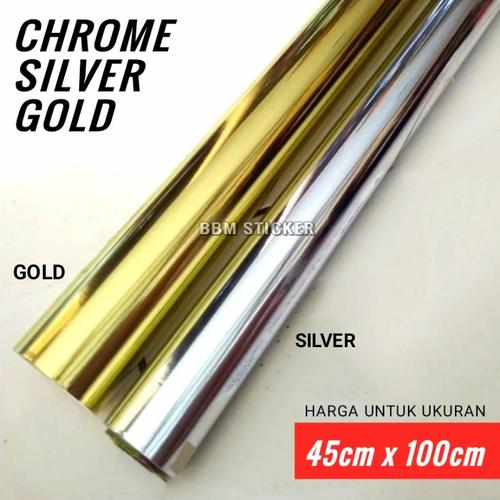 Jual Stiker Chrome / stiker crome silver gold meteran - SILVER 100CM ...