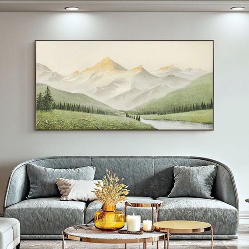 Jual lukisan gunung abstrak modern - 60x120cm, +Frame - Kab. Bandung ...