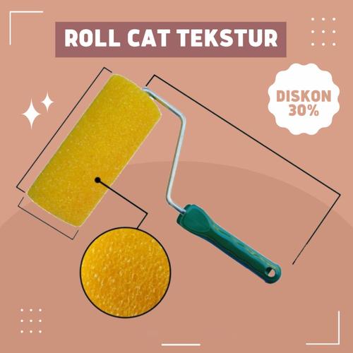 Jual Roll Cat Tembok Tekstur Kamprot/Kuas Roll Cat Tekstur Kamprot ...