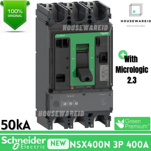 Promo MCCB Schneider 3p 400a NSX400N 3 Phase 400 Ampere 50kA C40N32D400 ...