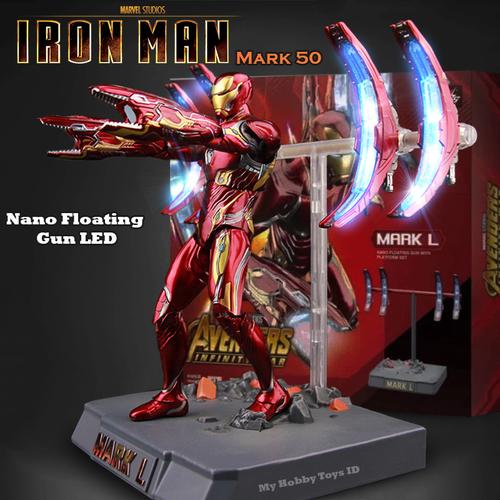 Jual Action Figure Ironman Mark 50 LED Nano Floating Gun Avengers End ...