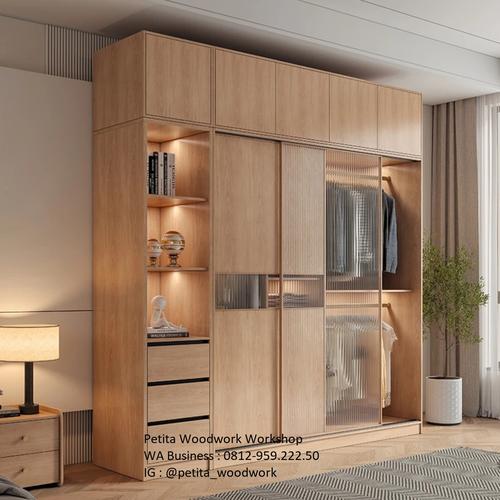 Jual Lemari Pakaian Nordic Style - Nordic Sliding Door Wardrobe ...