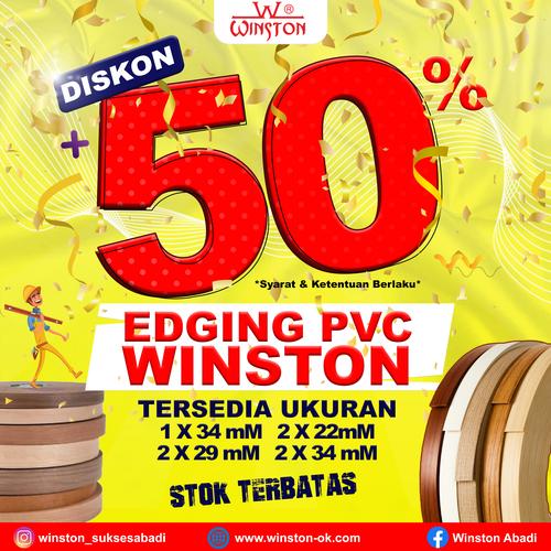 Jual Sale 50% Edging PVC Lebar 22 mm x 2 mm Warna Urat Kayu /Winston ...