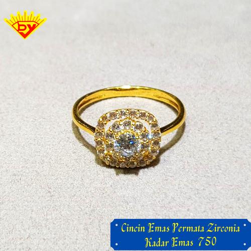Jual Cincin Emas Permata Zirconia 09 Emas 750 - Jakarta Pusat - TOKO ...