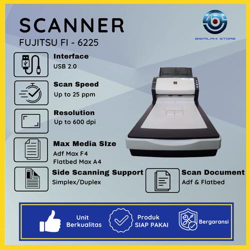 Jual Scanner Folio Fujitsu Fi-6225 Bisa Scan Kertas Ukuran F4 Atau ...