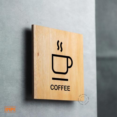 Jual INPI - Sign Kayu Mahoni Sticker Persegi Logo Coffee - Kota Bandung ...