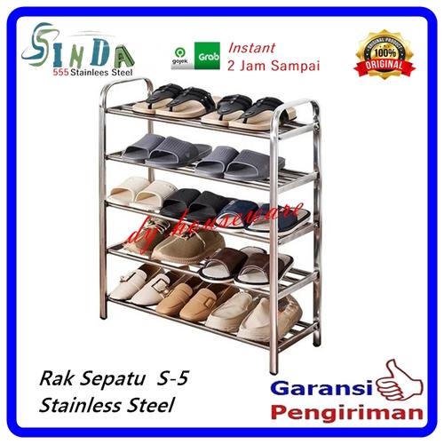 Jual Rak Sepatu Rak Sandal Susun Stainless 5 Susun Full Stainles Kokoh ...