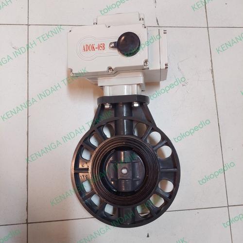 Jual BUTTERFLY VALVE PVC 4" INCH + MOTORIZED ACTUATOR ON/OFF - Jakarta ...